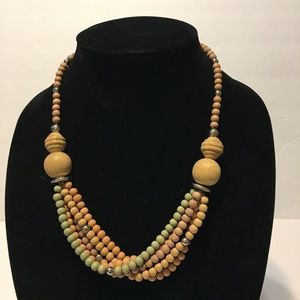 Jewelry | Artisan Boho Brown Wood Multi Strand Necklace | Poshmark